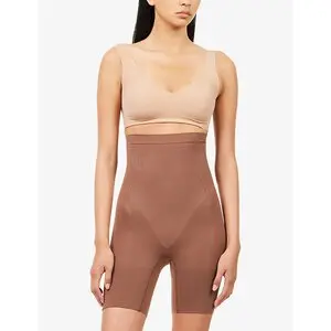 Spanx Sculpt High-waist Mid-thigh Shorts - Ganache