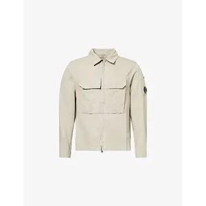 C.P. COMPANY Flap-pocket Logo-hardware Cotton And Linen-blend Overshirt