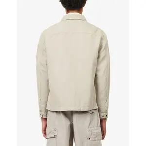 C.P. COMPANY Flap-pocket Logo-hardware Cotton And Linen-blend Overshirt