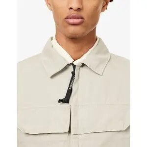 C.P. COMPANY Flap-pocket Logo-hardware Cotton And Linen-blend Overshirt