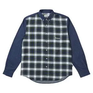 PALACE Check Panel Chambray Shirt - Blue
