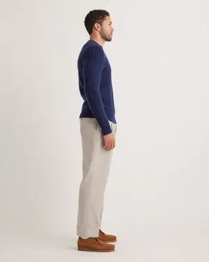 Quince Mongolian Spring Cashmere Cable Crewneck Sweater