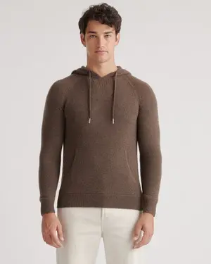 Quince Mongolian Spring Cashmere Pullover Hoodie - Brown