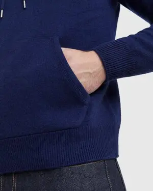 Quince Mongolian Spring Cashmere Pullover Hoodie - Navy