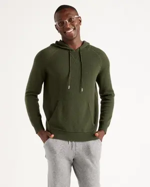Quince Quince Mongolian Spring Cashmere Pullover Hoodie Olive