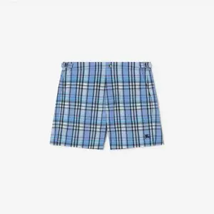 Burberry Check Seersucker Swim Shorts - Cornflower Blue