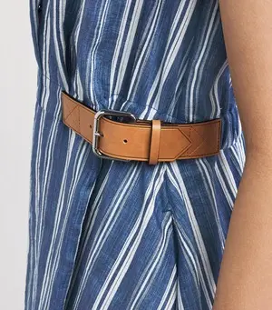 Sandro Belted Stripe Shirt Dress - Blue