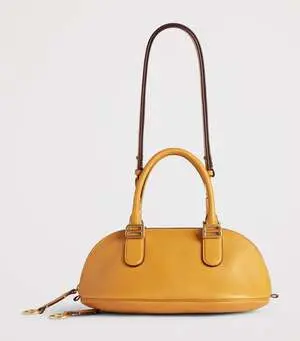 Balenciaga Mini Calfskin Bolero Bowling Top-handle Bag - Yellow