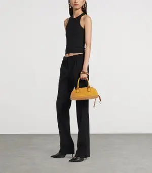 Balenciaga Mini Calfskin Bolero Bowling Top-handle Bag - Yellow