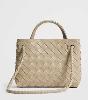 Bottega Veneta Mini Leather Andiamo Top-handle Bag - Neutral