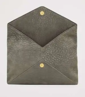 Saint Laurent Large Cassandre Envelope Pouch - Grey