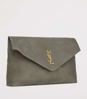 Saint Laurent Large Cassandre Envelope Pouch - Grey