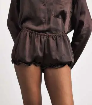 SKIMS Satin Bloomer Shorts - Brown