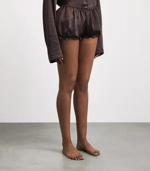 SKIMS Satin Bloomer Shorts - Brown