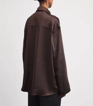 SKIMS Satin Oversized Shirt - Brown