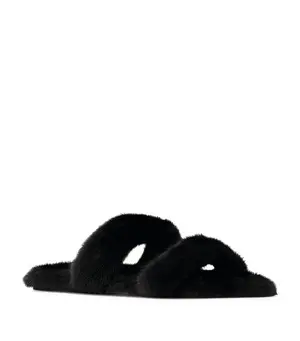 Saint Laurent Mink Fur Sandals