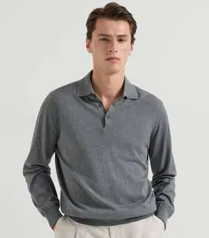 Brunello Cucinelli Cotton Polo Sweater - Grey