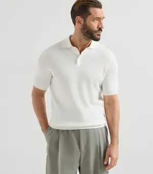 Brunello Cucinelli Cotton Rib-knit Polo Shirt
