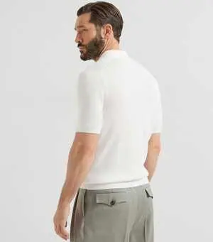 Brunello Cucinelli Cotton Rib-knit Polo Shirt
