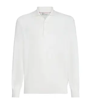Brunello Cucinelli Cotton Polo Sweater - White