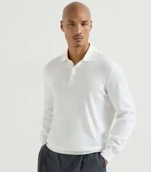 Brunello Cucinelli Cotton Polo Sweater - White