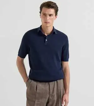 Brunello Cucinelli Cotton Rib-knit Polo Shirt