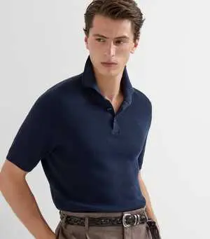 Brunello Cucinelli Cotton Rib-knit Polo Shirt
