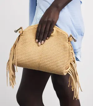 Maje Miss M Raffia Shoulder Bag