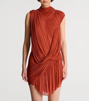 Balmain Jersey Draped Mini Dress
