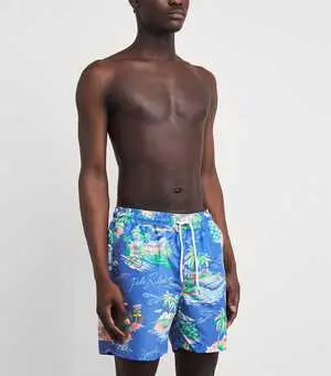 Polo Ralph Lauren Printed Traveller Swim Shorts - Blue