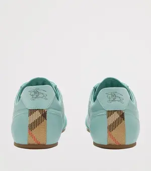 Burberry Leather Knight Runner Sneakers - Blue