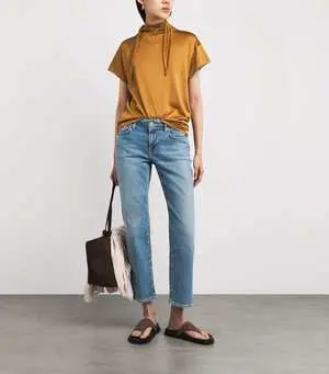 7 For All Mankind Calie Mid-rise Straight Jeans