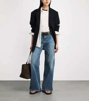 7 For All Mankind Lotta High-rise Wide-leg Jeans - Blue