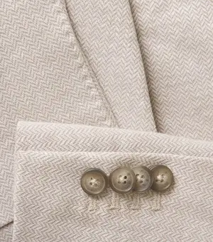 Eton Linen-blend Jersey Herringbone Blazer