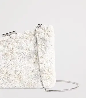 Staud Beaded Carmella Clutch - White