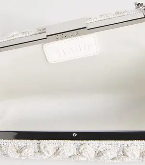 Staud Beaded Carmella Clutch - White