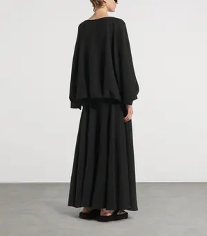 Balenciaga Silk-wool Balloon Maxi Dress