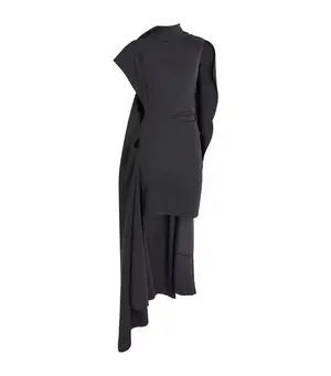 Loewe High-neck Draped Mini Dress