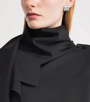Loewe High-neck Draped Mini Dress