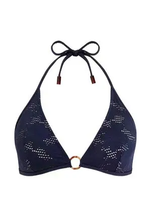 Vilebrequin Floral-jacquard Halterneck Bikini Top - Blue