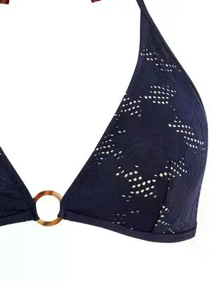 Vilebrequin Floral-jacquard Halterneck Bikini Top - Blue