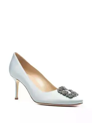 Manolo Blahnik Hangisi Crystal-embellished Pumps - Blue