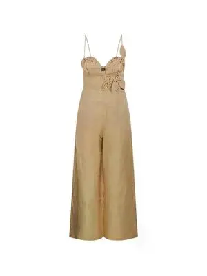 Farm Rio Wide-leg Jumpsuit - Neutrals