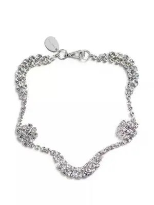 Simone Rocha Scalloped Sepal Crystal Necklace - Silver