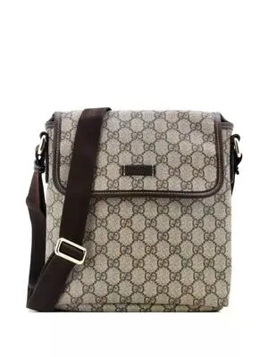 Gucci Flap Messenger Gg Coated Canvas Small Crossbody Bag - Brown