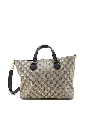 Gucci Convertible Soft Printed Gg Coated Canvas Small Tote Bag - Brown