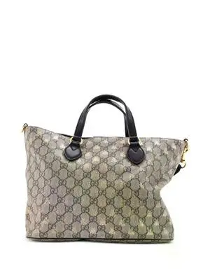 Gucci Convertible Soft Printed Gg Coated Canvas Small Tote Bag - Brown