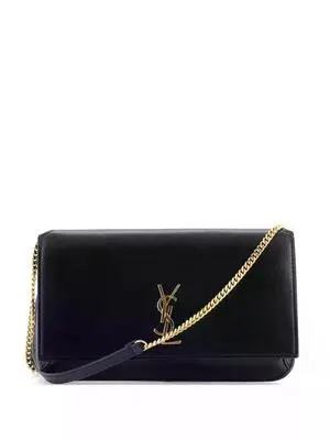 Saint Laurent Monogram Phone Holder Leather Shoulder Bag - Black
