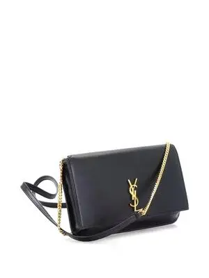 Saint Laurent Monogram Phone Holder Leather Shoulder Bag - Black