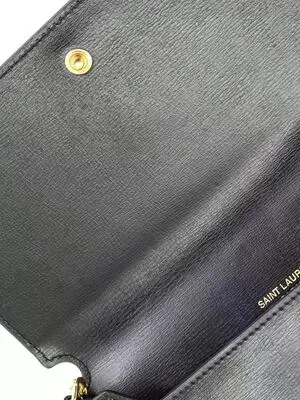 Saint Laurent Monogram Phone Holder Leather Shoulder Bag - Black
